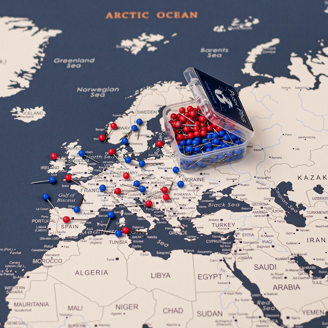 Route Stops Map Pins • Red & Blue Duo Kit • Packs 20–200 - Etsy