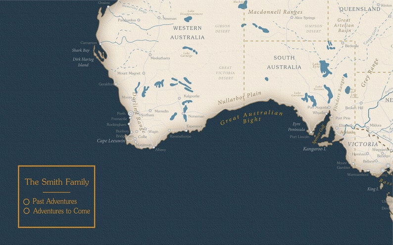 Australia Push Pin Map Australia Pin Map Personalised Push | Etsy