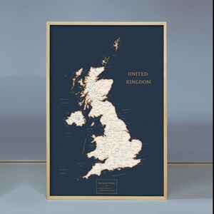 United Kingdom Push Pin Maps British Isles Map Wall Art - Etsy