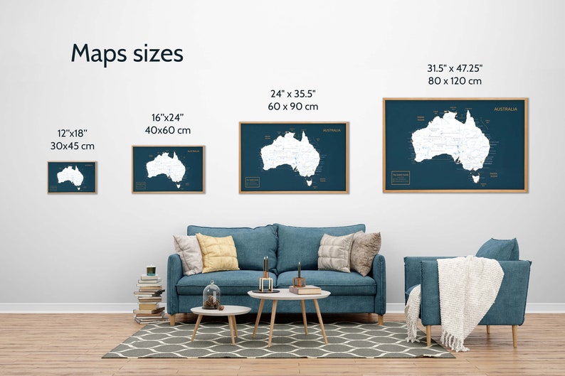 Australia Push Pin Map Australia Pin Map Personalised Push - Etsy