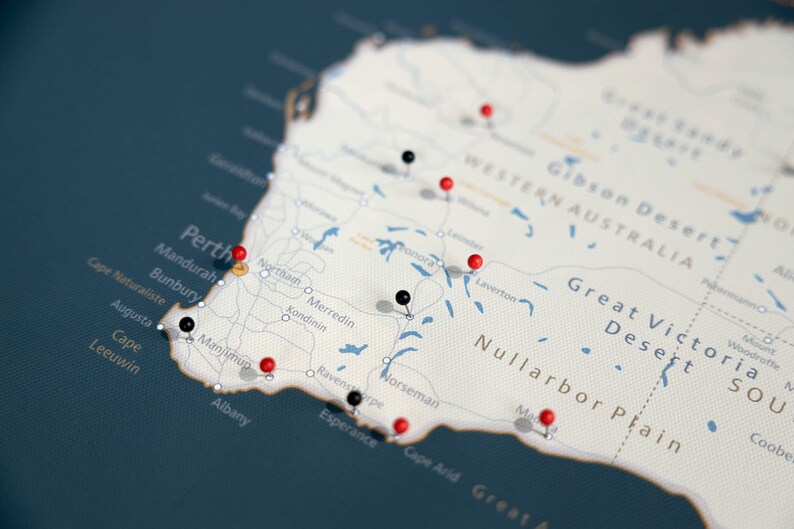 Australia Push Pin Map Australia Pin Map Personalised Push - Etsy
