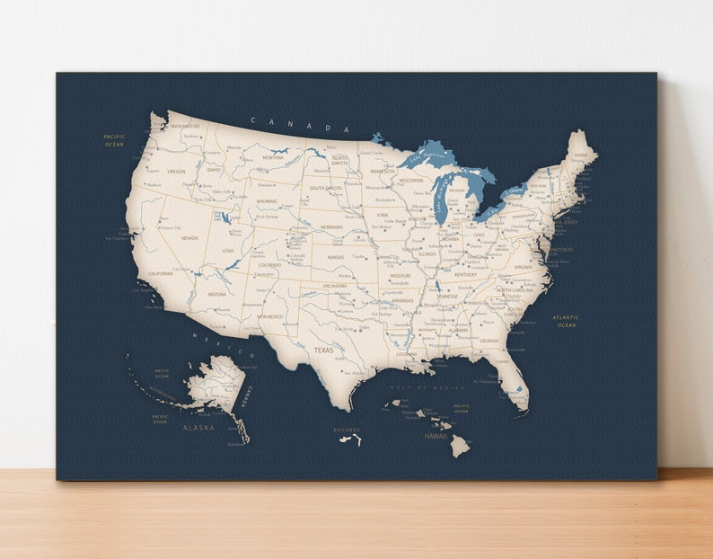 United States Map Digital Print USA Map Download - Etsy