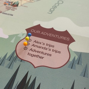 Camping Map Gift Decor, Travel US Push Pin Map, USA Map Campervan - Etsy