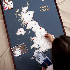 United Kingdom Push Pin Maps, British Isles Map Wall Art - Etsy