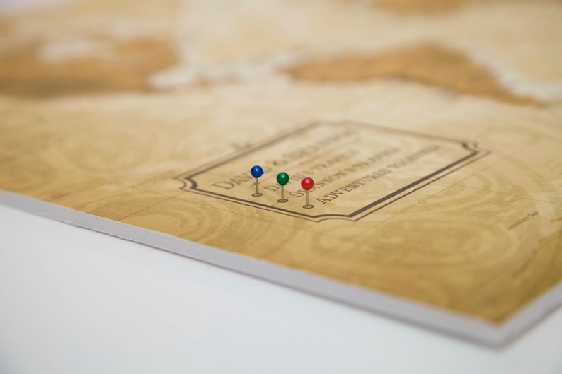 Push Pin Travel Map Framed Canvas Push Pin Map Wall Art - Etsy