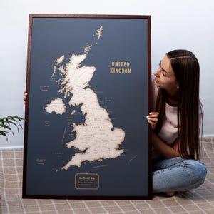 UK Push Pin Map – England Travel Wall Art, Personalized United Kingdom ...