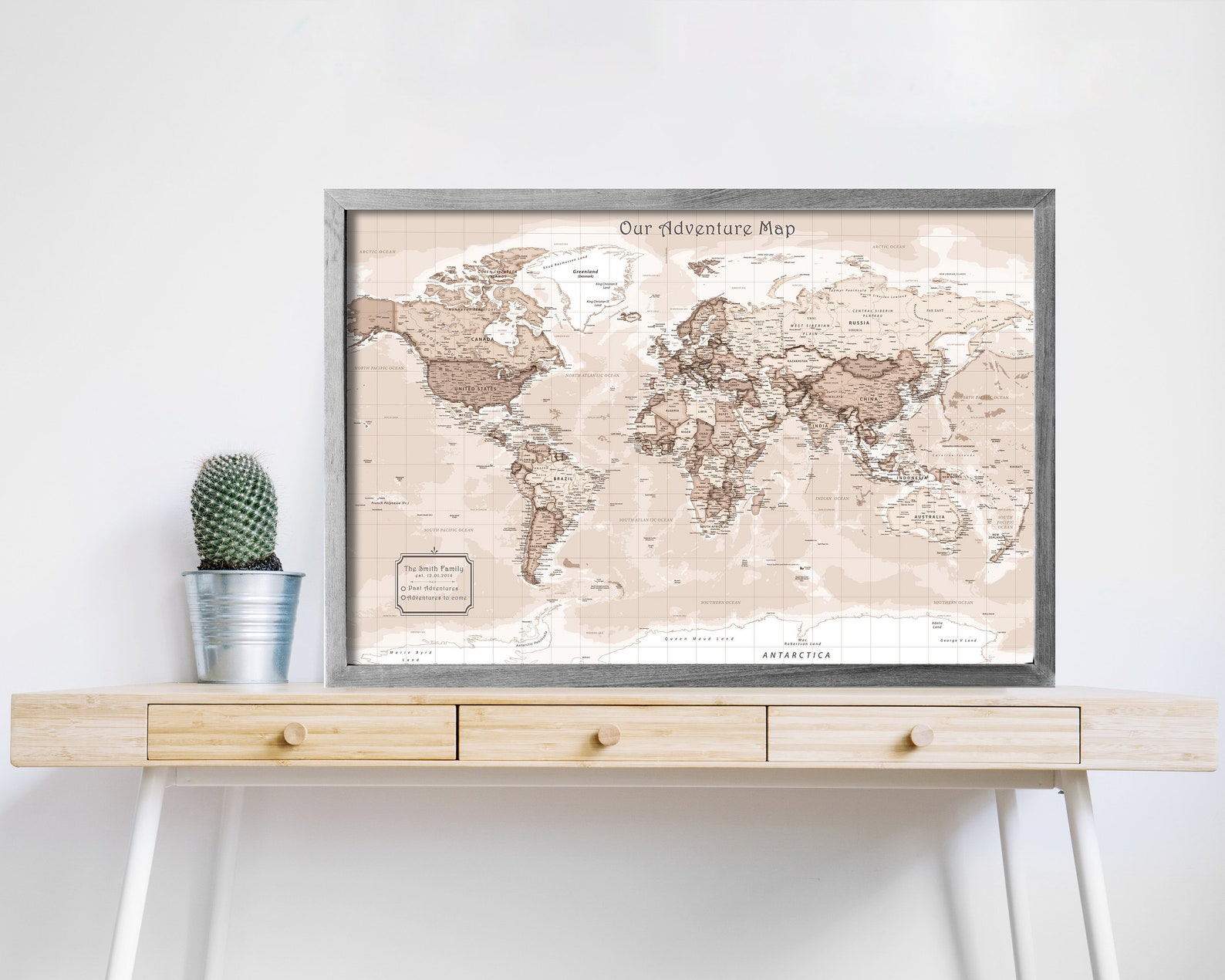 Framed Push Pin Map Pin Board Map World Map Push Pin | Etsy