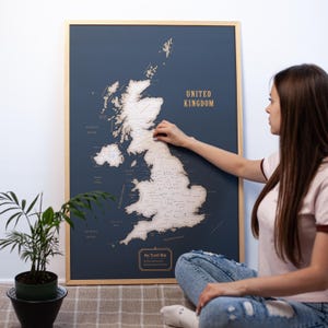 UK Push Pin Map – England Travel Wall Art, Personalized United Kingdom ...
