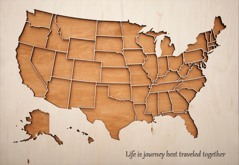 Wooden Us Map Wooden Wall Art Maps Wooden Usa Map | Etsy
