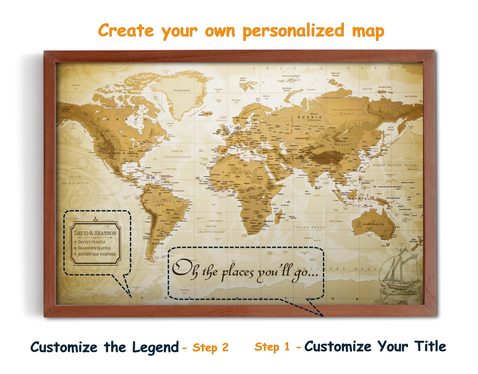 Push Pin Maps Large Travel Pin Map Personalized Gift - Etsy