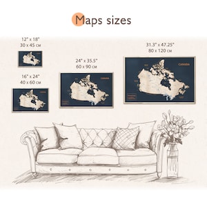 Canada Push Pin Map, Large Wall Art Map, Canada Travel Map, Custom Gift ...