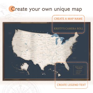 American Flag USA Map – Push Pin Travel Map, Patriotic Wall Art - Etsy