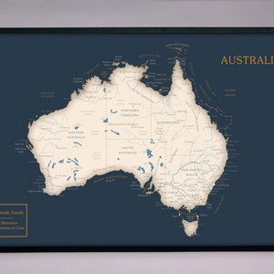 Australia Push Pin Map Australia Pin Map Personalised Push - Etsy