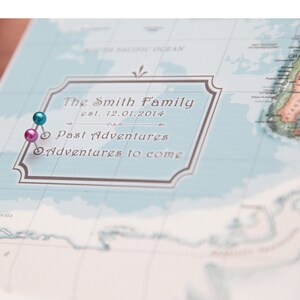 Canvas Push Pin World Map Detailed Wall Art and Pinnable Travel Tracker ...