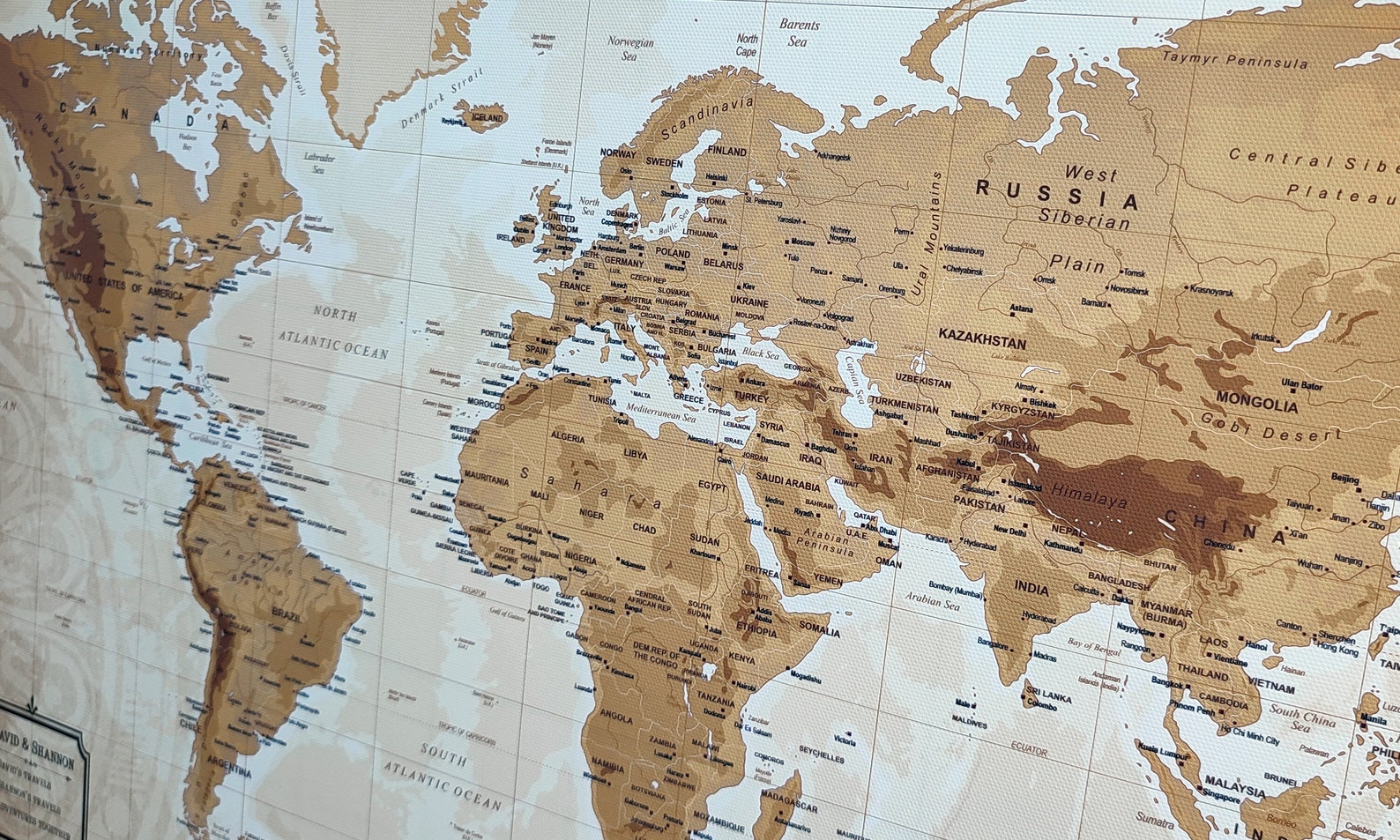 Push Pin Travel Map Framed Canvas Push Pin Map Wall Art - Etsy