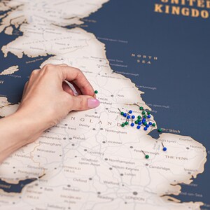 United Kingdom Push Pin Maps, British Isles Map Wall Art - Etsy
