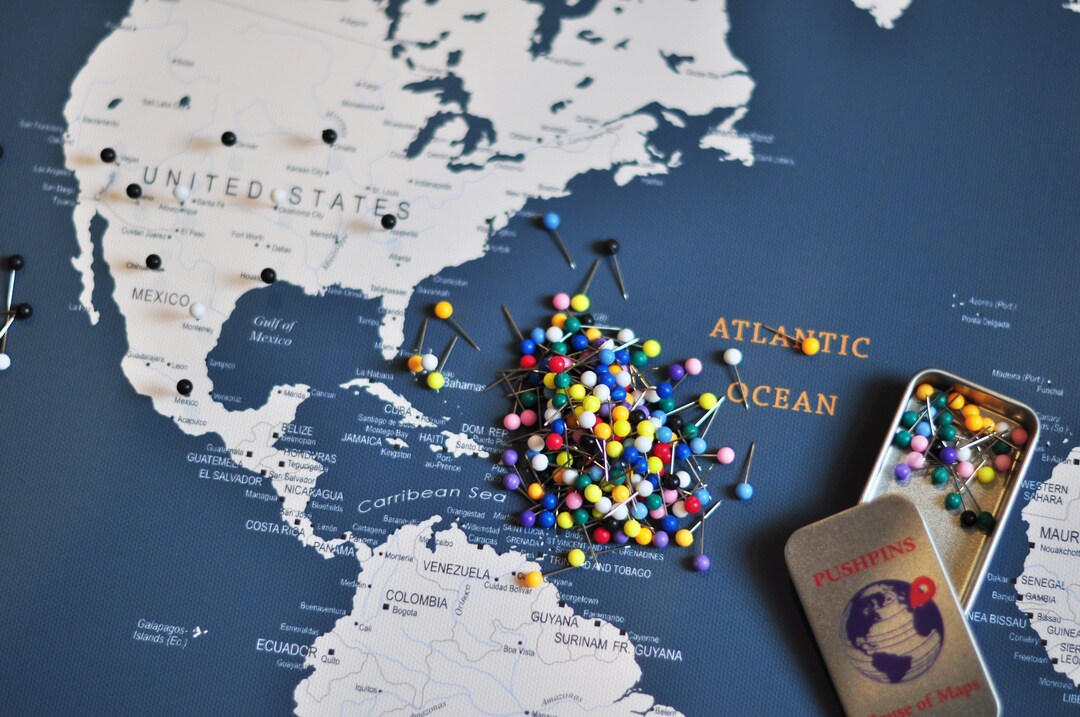 Pushpins for Travel Maps, Colorful Push Pin, Pins to Mark Travels - Etsy
