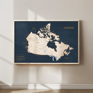 Canada Map, Push Pin Canada Map, Framed Large Custom Map, Gift for ...