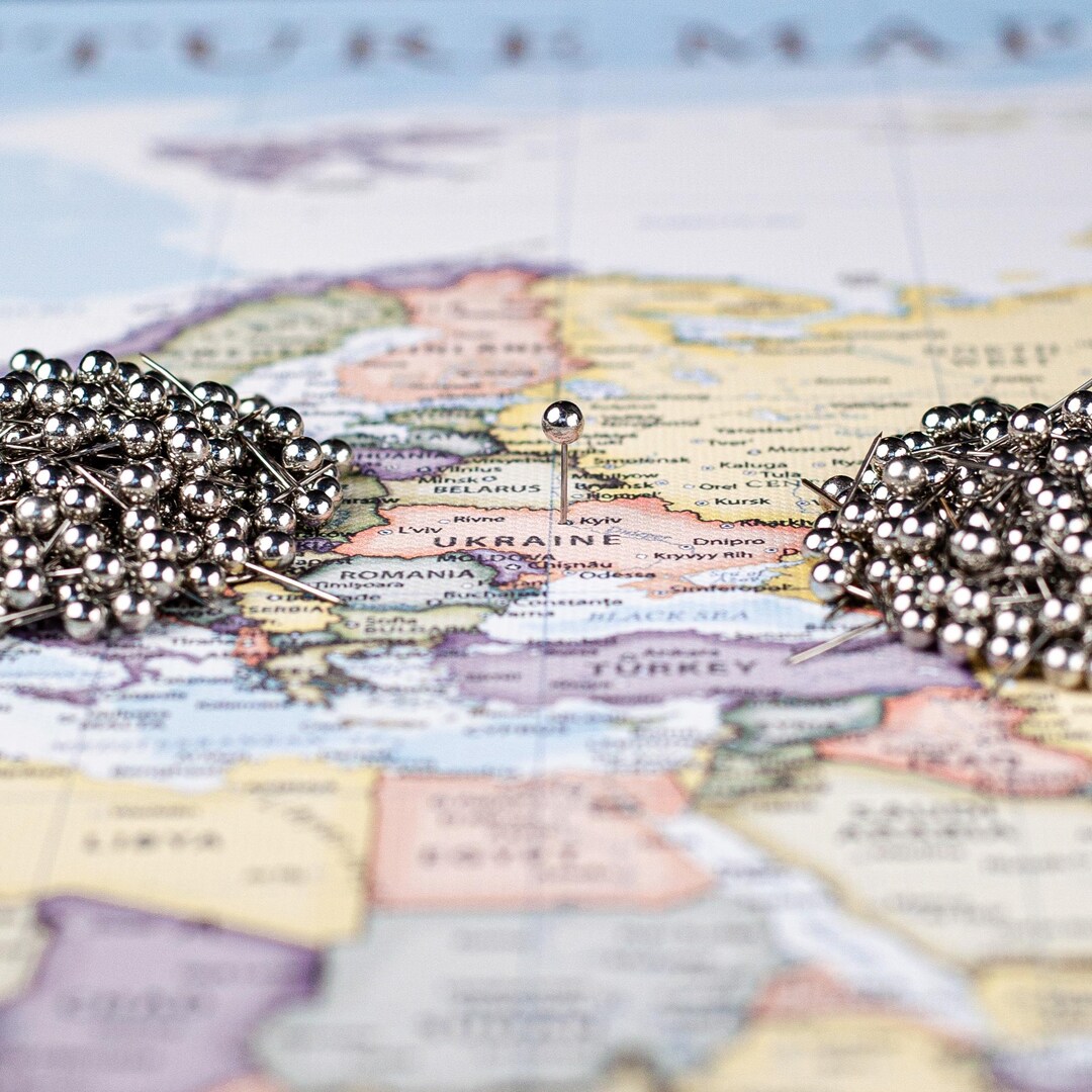 Silver Metal Push Pins for Travel Map | Minimalist Map Marking Tools - Etsy