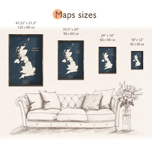 United Kingdom Push Pin Maps, British Isles Map Wall Art - Etsy