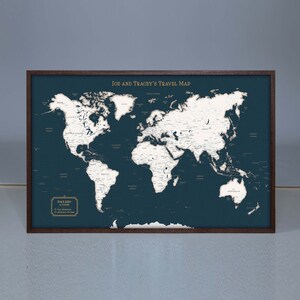 Push Pin World Map, Framed Large Travel Map With Pins - Etsy