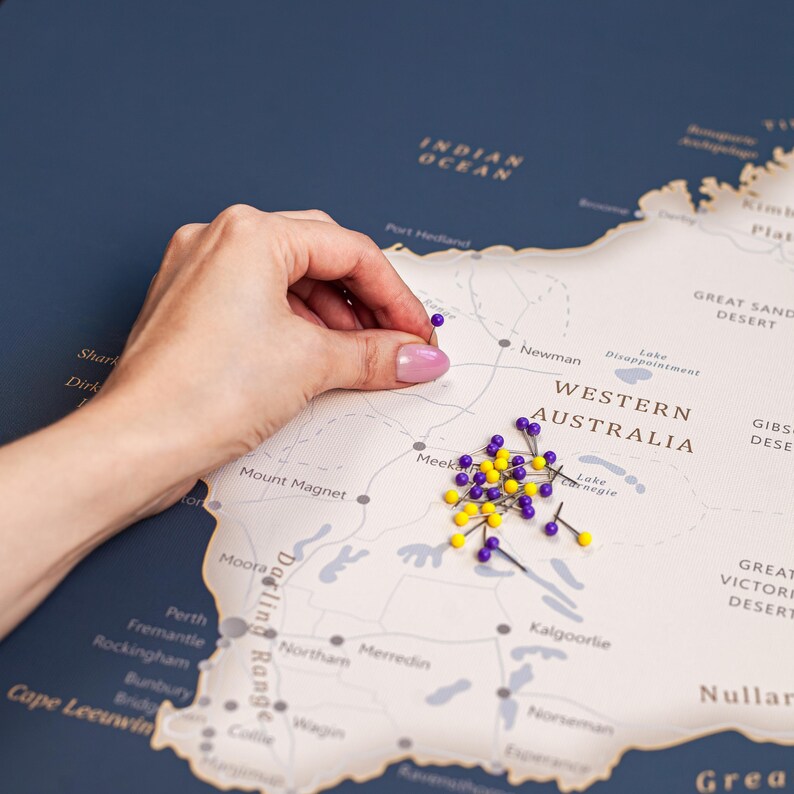 Custom Australia Map – Push Pin Travel Map, Framed Wall Art Gift - Etsy