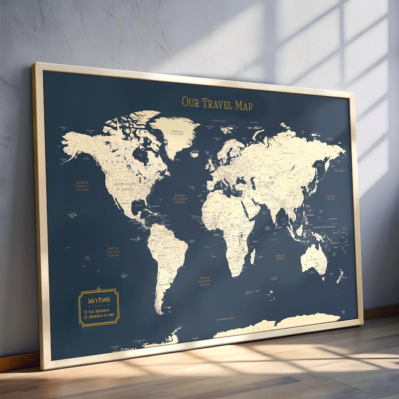 Large Pinboard World Map - Etsy UK