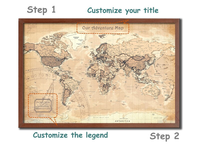 World Map Pin Board Push Pin Travel Maps - Etsy