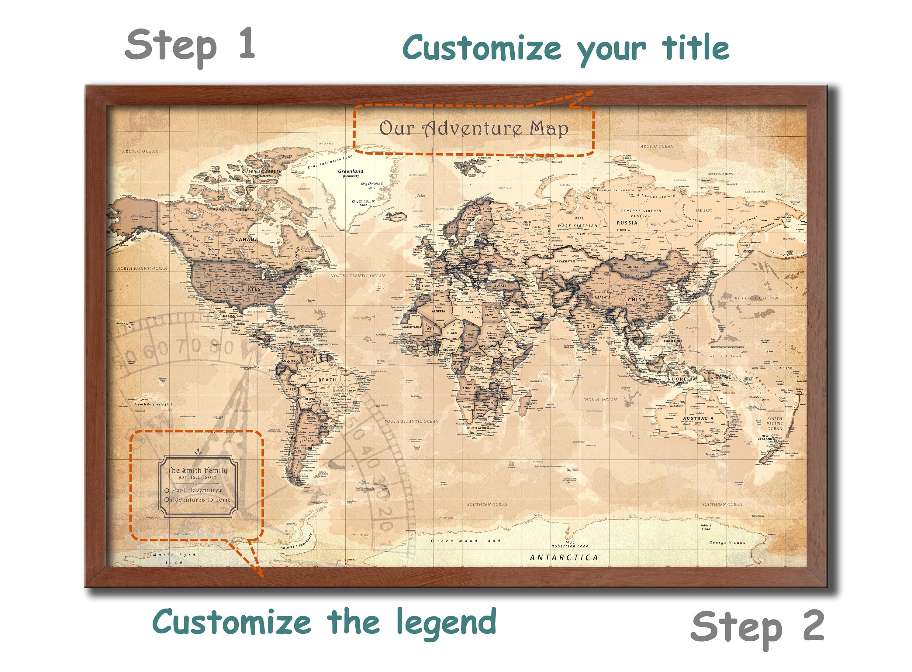 World Map Wall Art Large Push Pin Map World Map Canvas | Etsy