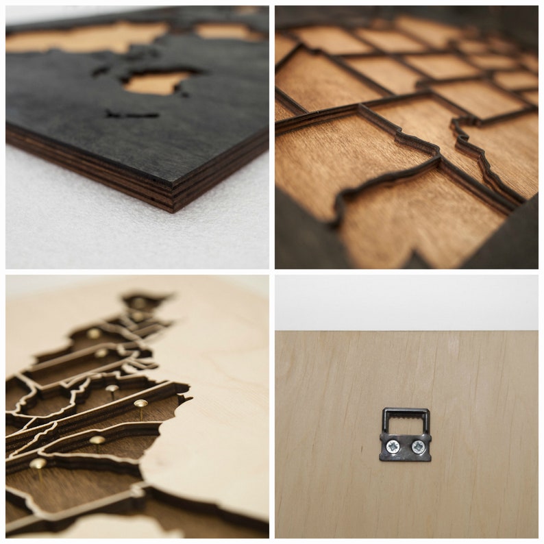 Wooden World Map Custom wooden maps Wooden Travel Map Wood | Etsy