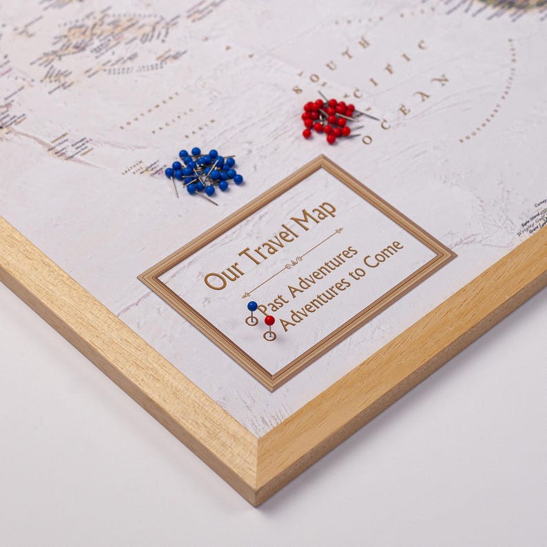 Push Pin World Map Canvas – Personalized Travel Map With Pins - Etsy