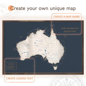 Custom Australia Map, Push Pin Australia Map, Australia Pin Board Map ...