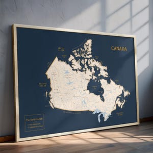 Canada Map, Push Pin Canada Map, Framed Large Custom Map, Gift for ...