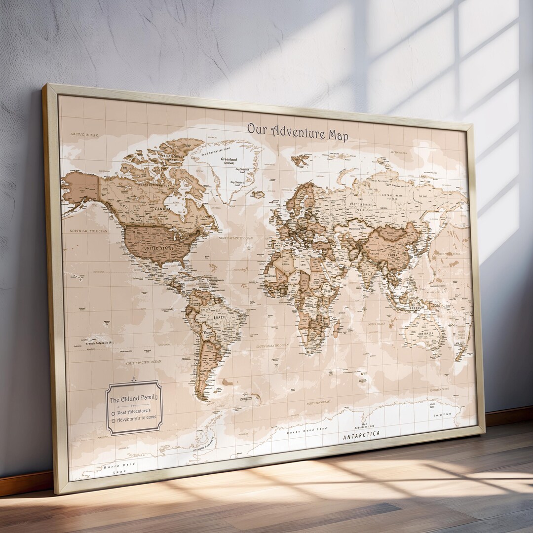 Custom Push Pin World Map - Personalized Design Travel Map - Etsy