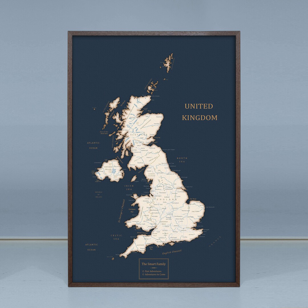 United Kingdom Push Pin Map, Custom Map of England, UK Travel Map - Etsy
