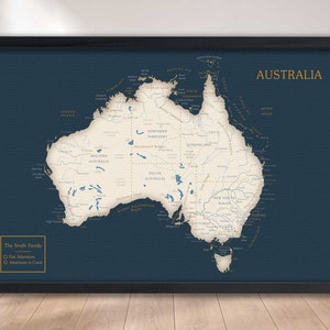 Australia Push Pin Map Australia Pin Map Personalised Push | Etsy