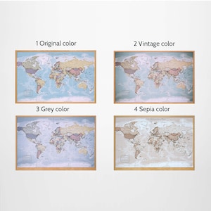 Push Pin World Map Travel Framed Personalized Map - Etsy