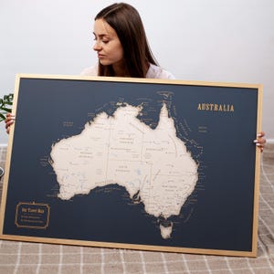 Custom Australia Map – Push Pin Travel Map, Framed Wall Art Gift - Etsy