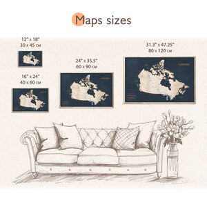 Canada Push Pin Map – Large Canada Wall Map, Travel Gift for Canadians ...