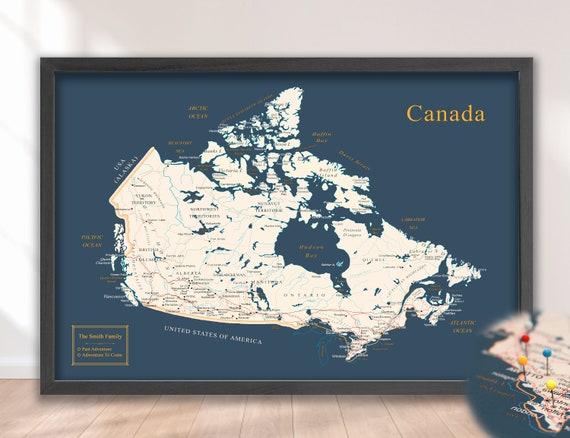Canada Map Canada Pin Map Push Pin Map of Canada Canada | Etsy