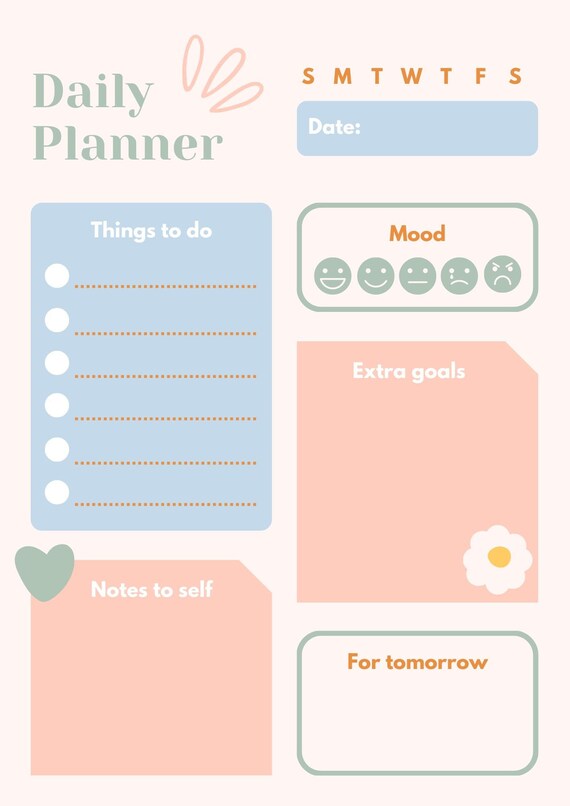 Pink Theme Daily Planner - Etsy