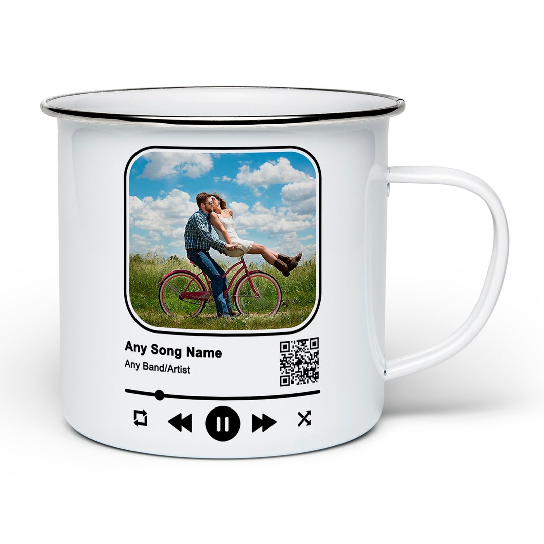 Personalised Song and Album Music Keepsake QR Code Novelty Gift Enamel ...