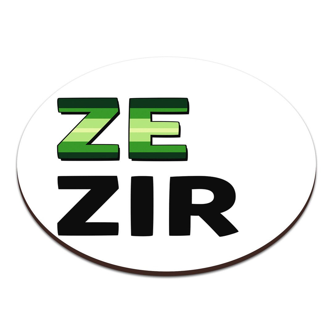 Ze/zir Pronoun Flag Novelty Glossy Mug Round Coaster - Etsy