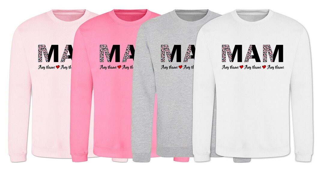Personalised any Kids Names mam Leopard Blue & Pink Animal Print Unisex ...