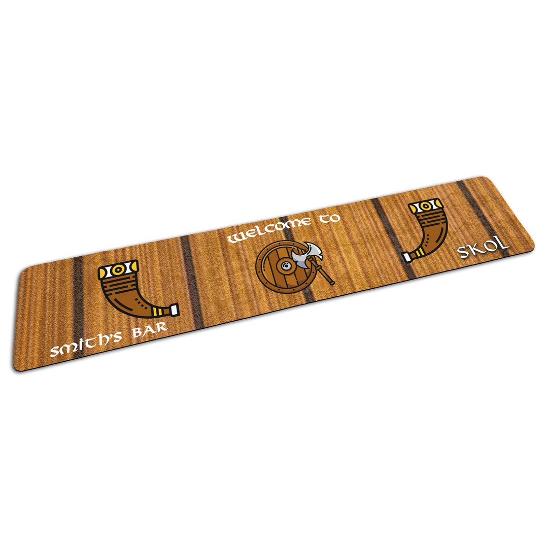 Personalised Any Name Bar Viking Rubber Runner/bar Mat Small - Etsy