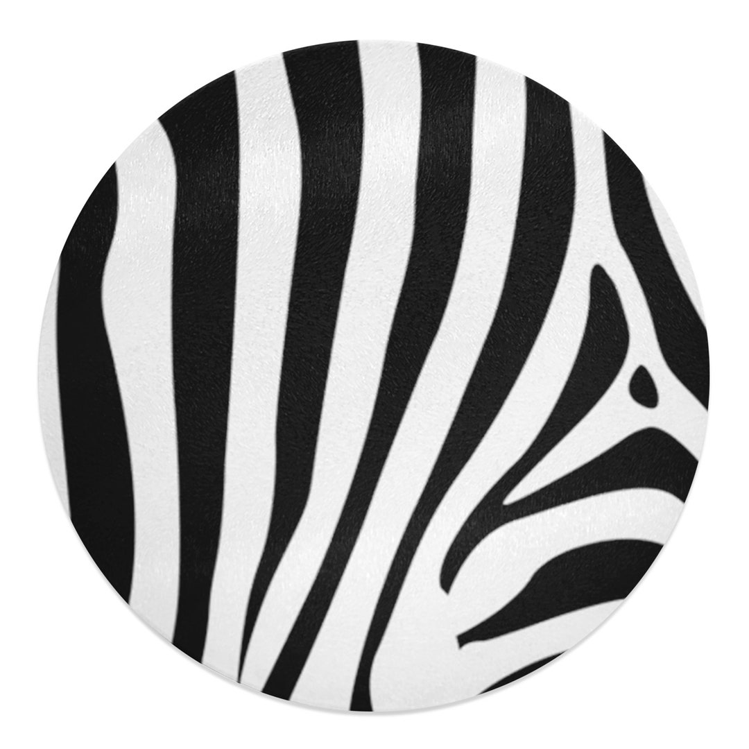 30cm Round Zebra Stripes Tempered Glass Chopping Board - Etsy