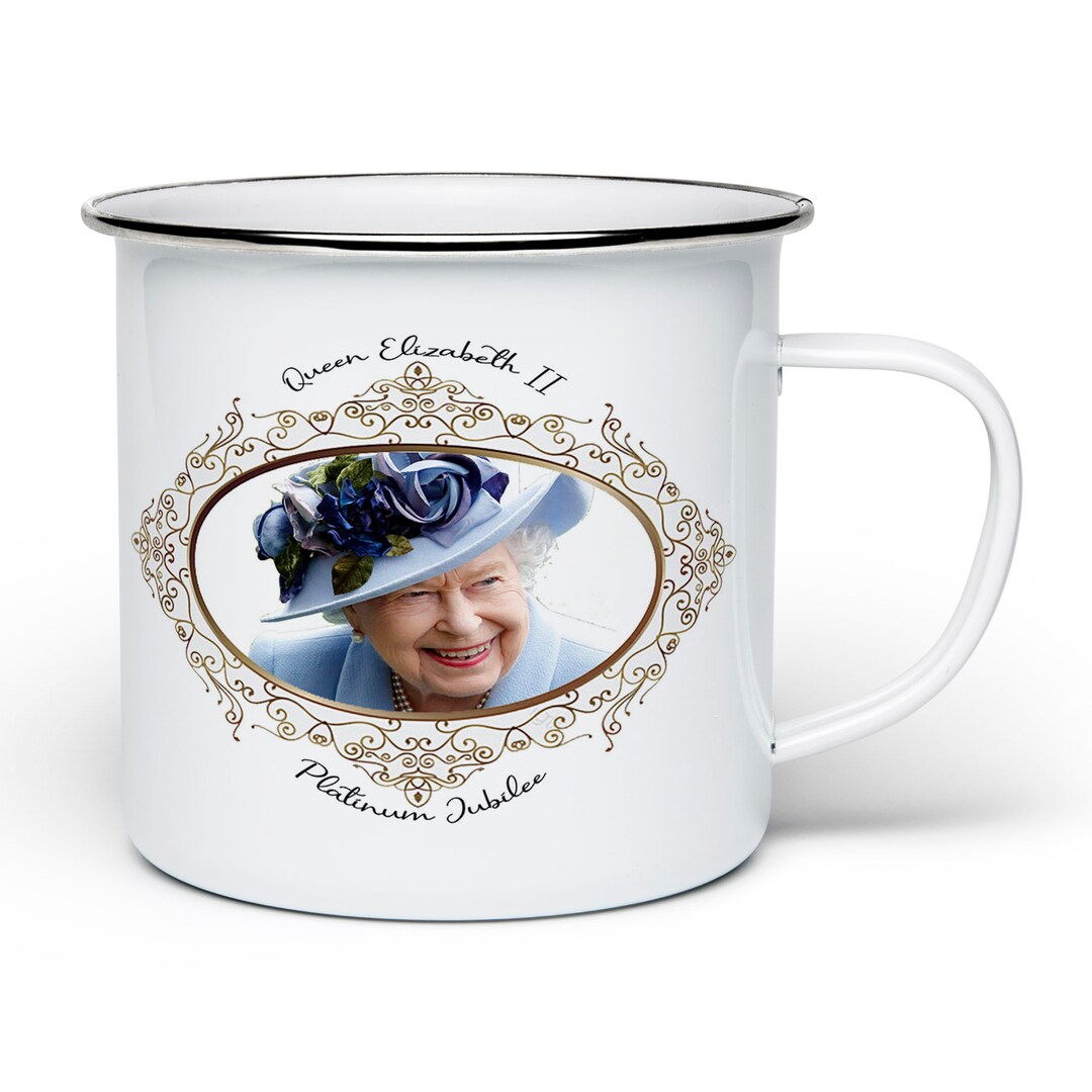 Queen Elizabeth II Enamel Tin Mug - Etsy