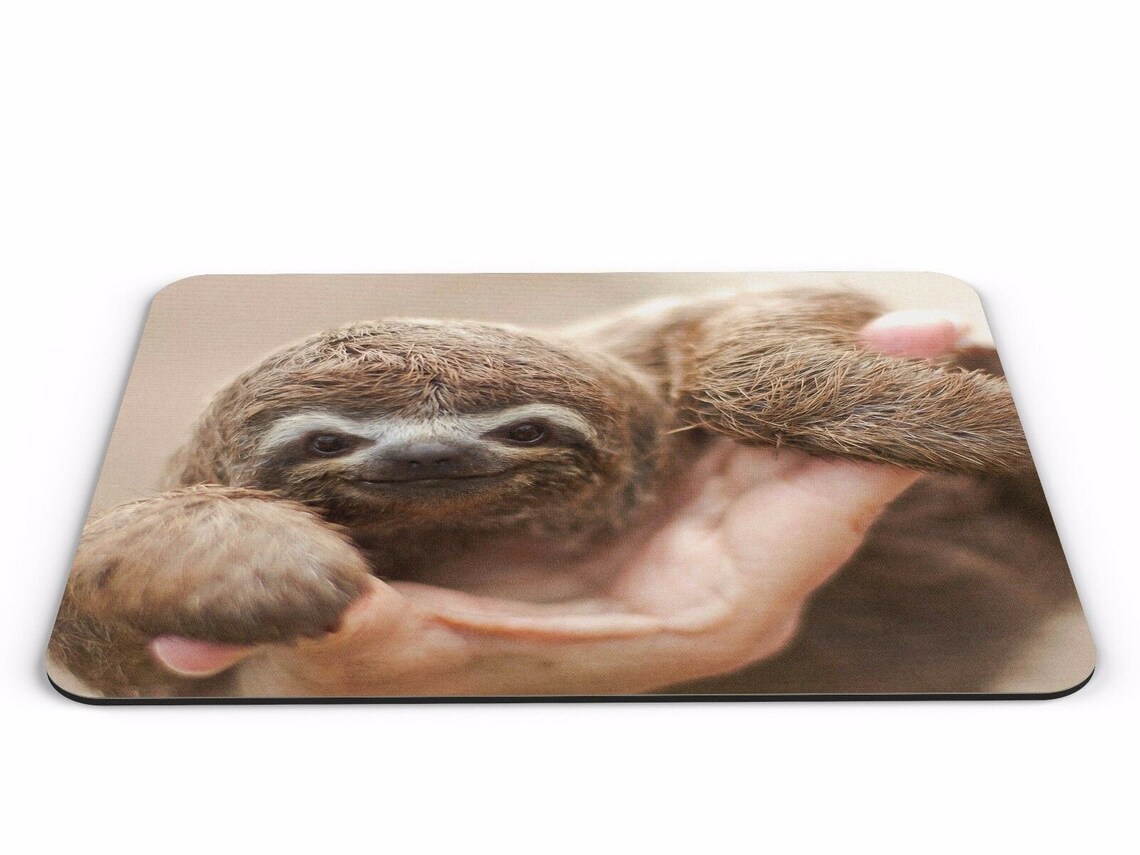 Mischievous Sloth Funny Computer PC Mousemat - Etsy