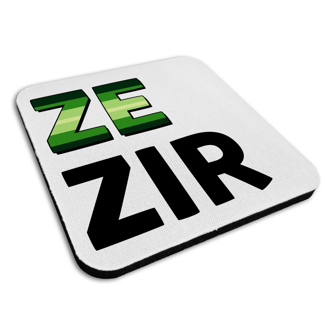 Ze/zir Pronoun Flag Novelty Coaster Mat - Etsy