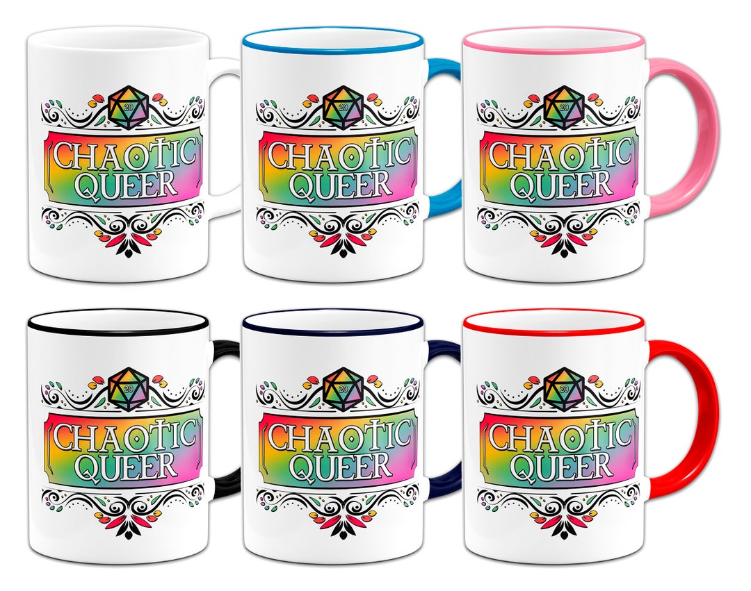 RPG Fantasy Character Chaotic Queer Gay LGBTQ Novelty Gift Mug ...